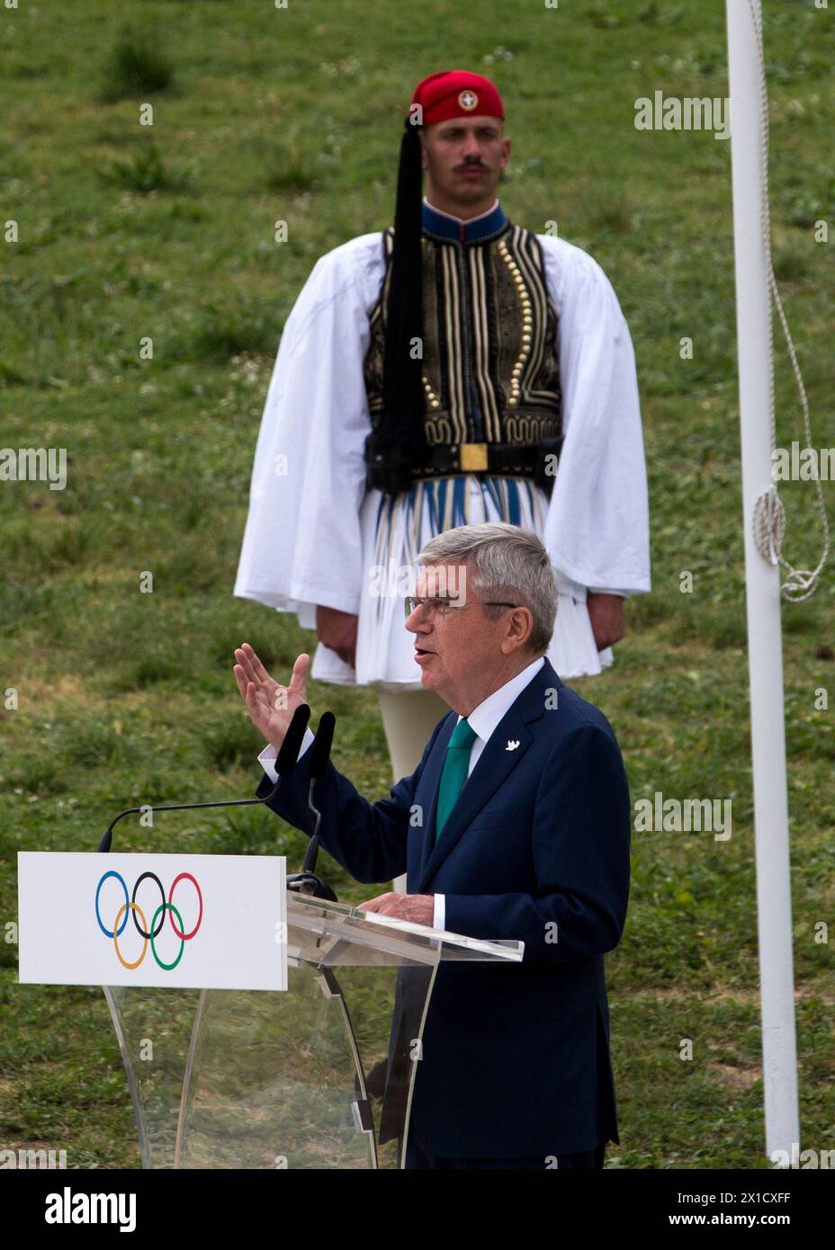 Ancient Olympia, Greece. 16th Apr, 2024. President of the International ...