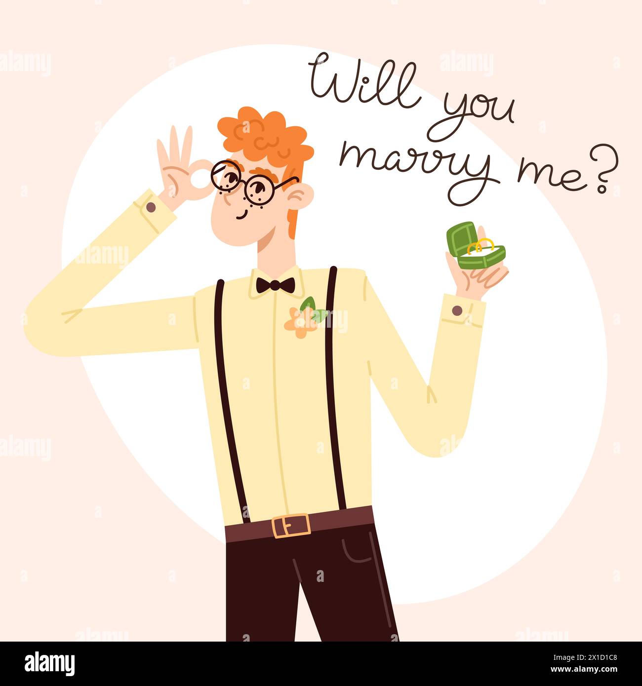 Young man in a suit making a wedding proposal Stock Vector Image & Art ...