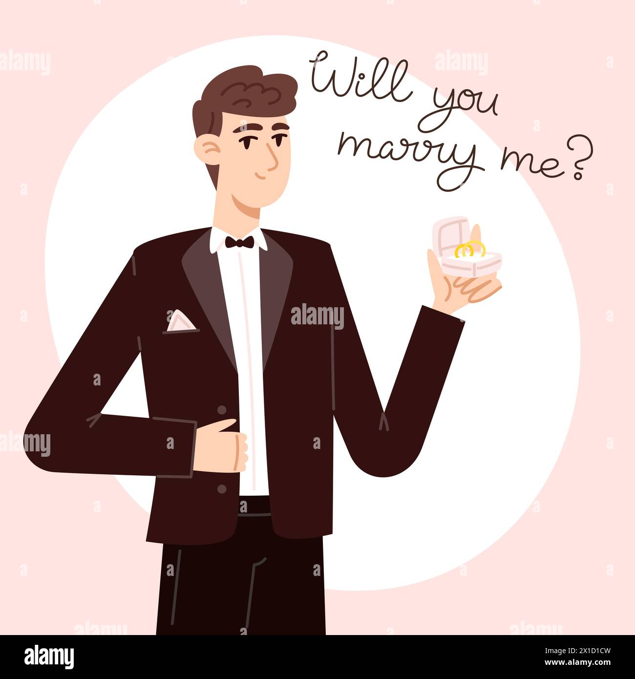 Young man in a suit making a wedding proposal Stock Vector Image & Art ...