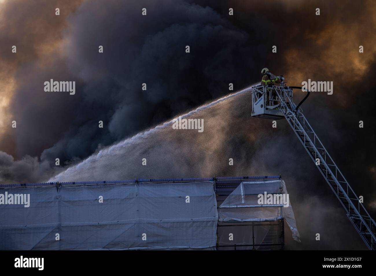 Firefighting in connection with the Stock Exchange burning in ...