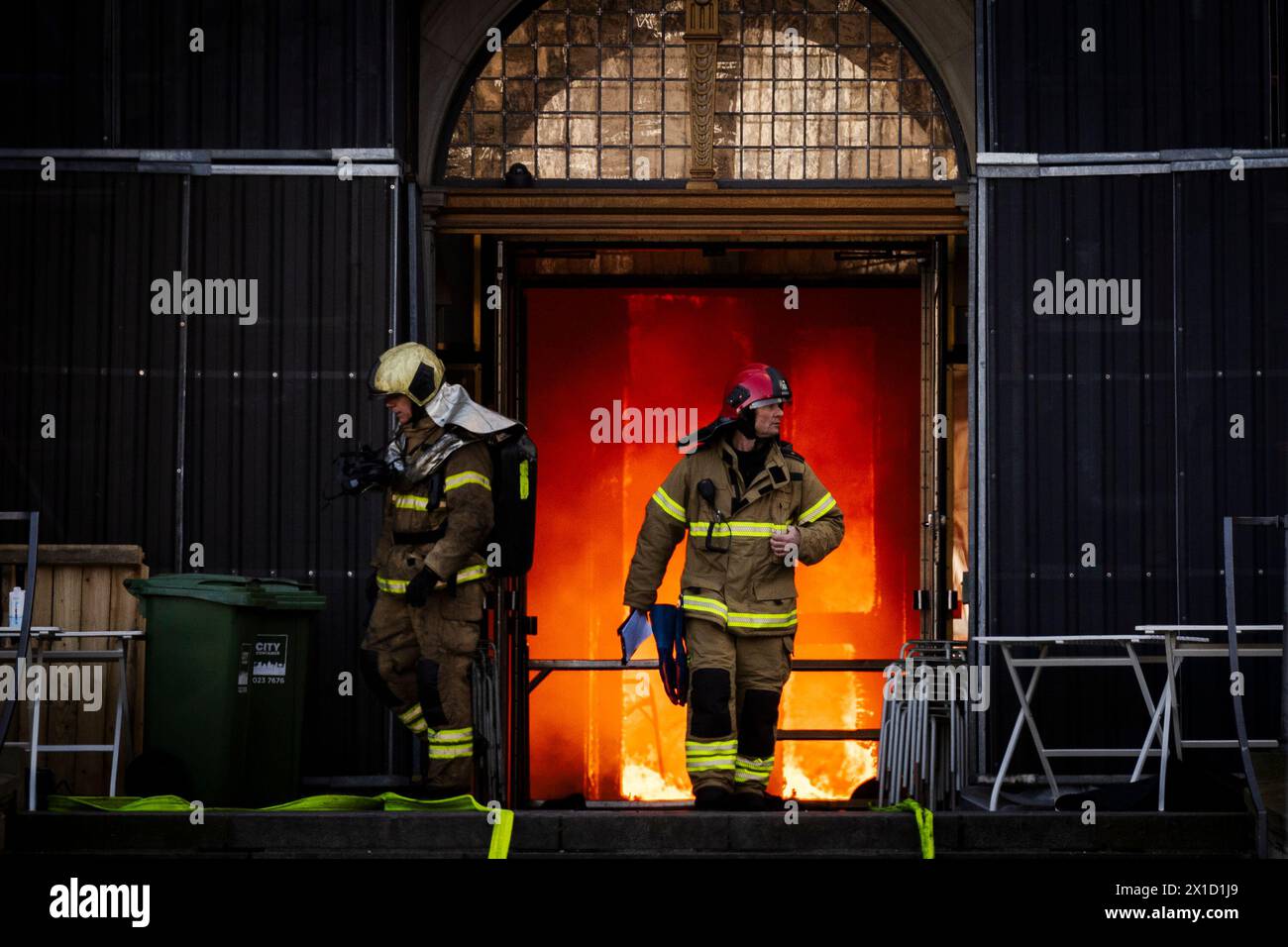 Copenhagen, Denmark. 16th Apr, 2024. Firefighting in connection with ...
