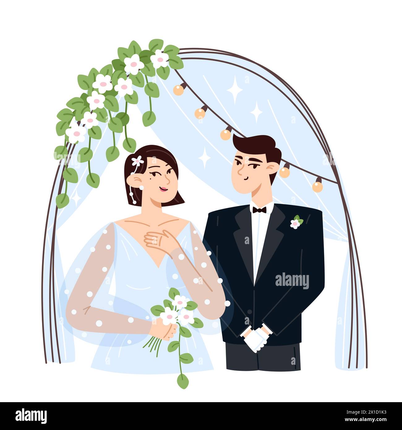 Happy husband wife standing Stock Vector Images - Alamy