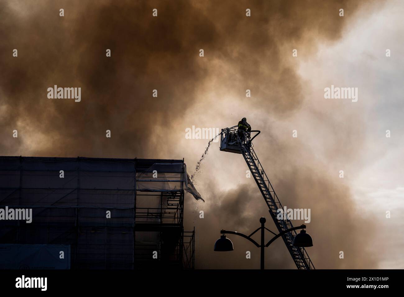 Copenhagen, Denmark. 16th Apr, 2024. Firefighting in connection with ...
