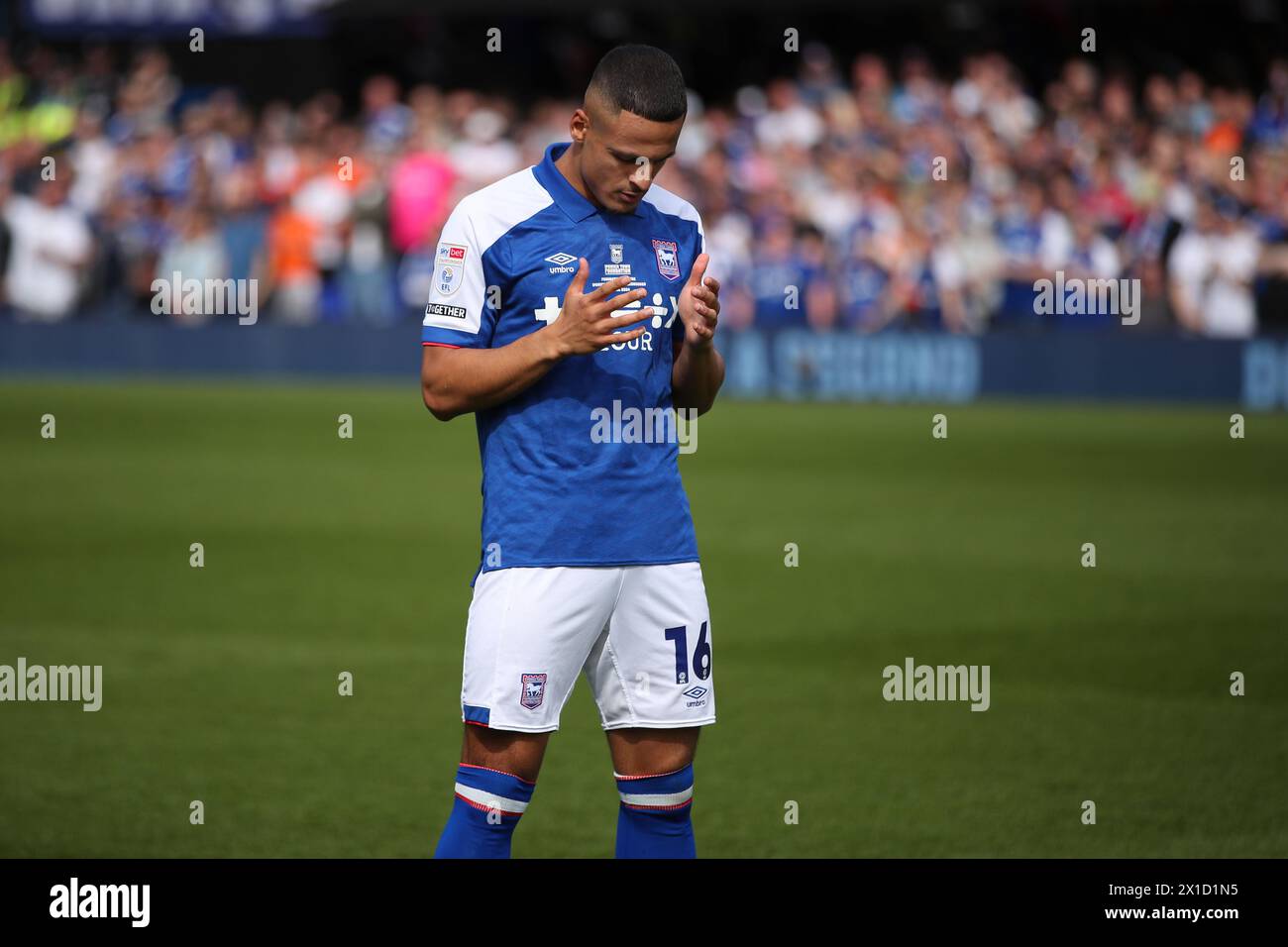 Ali Al-Hamadi of Ipswich Town prays ahead of the match - Ipswich Town v ...