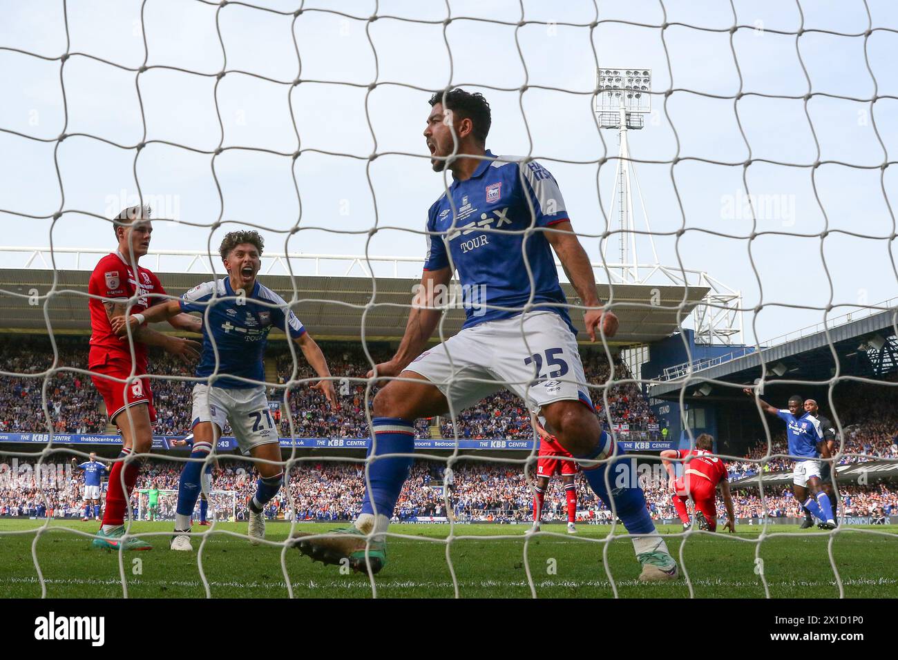 Massimo Luongo of Ipswich Town celebrates after scoring a goal to make ...