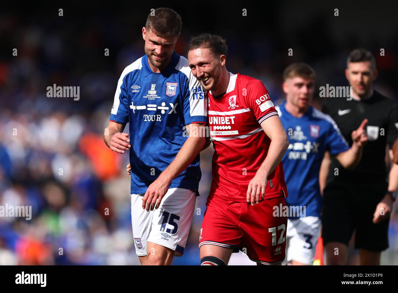 Cameron Burgess of Ipswich Town and Luke Ayling of Middlesbrough ...