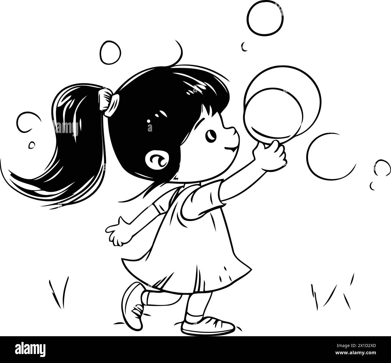 Illustration little kid girl blowing Cut Out Stock Images & Pictures ...
