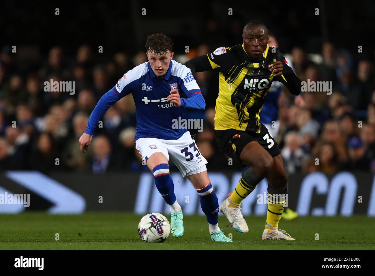 Nathan Broadhead of Ipswich Town and Edo Kayembe of Watford - Ipswich ...