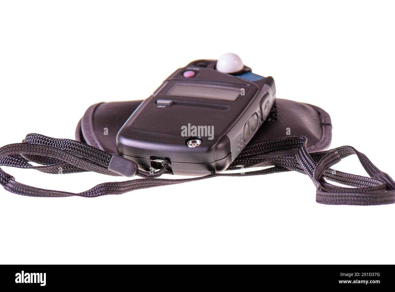 Seikonic 308 Lightmeter and carry case shown isolated against a white ...