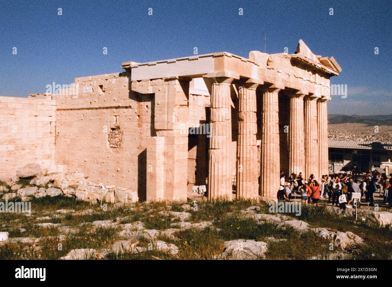 The entrance gates to the, Acropolis, Athens, Greece Stock Photo - Alamy