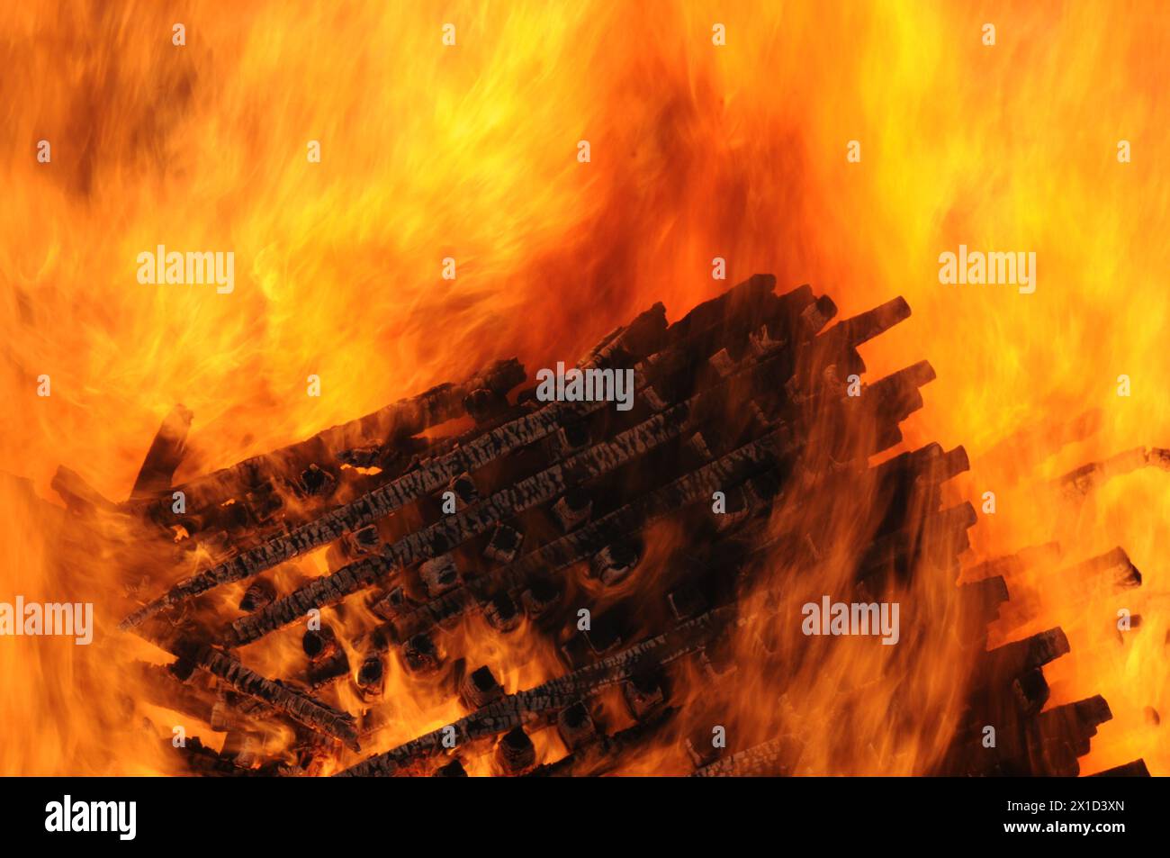 Burning Stack of Timber Stock Photo - Alamy