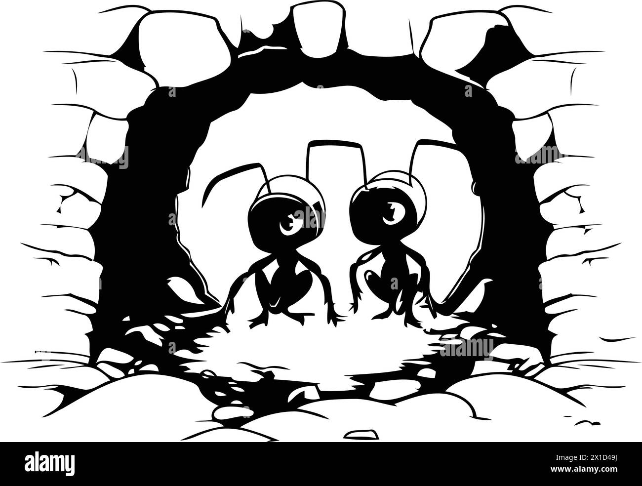 Ants hole Black and White Stock Photos & Images - Alamy