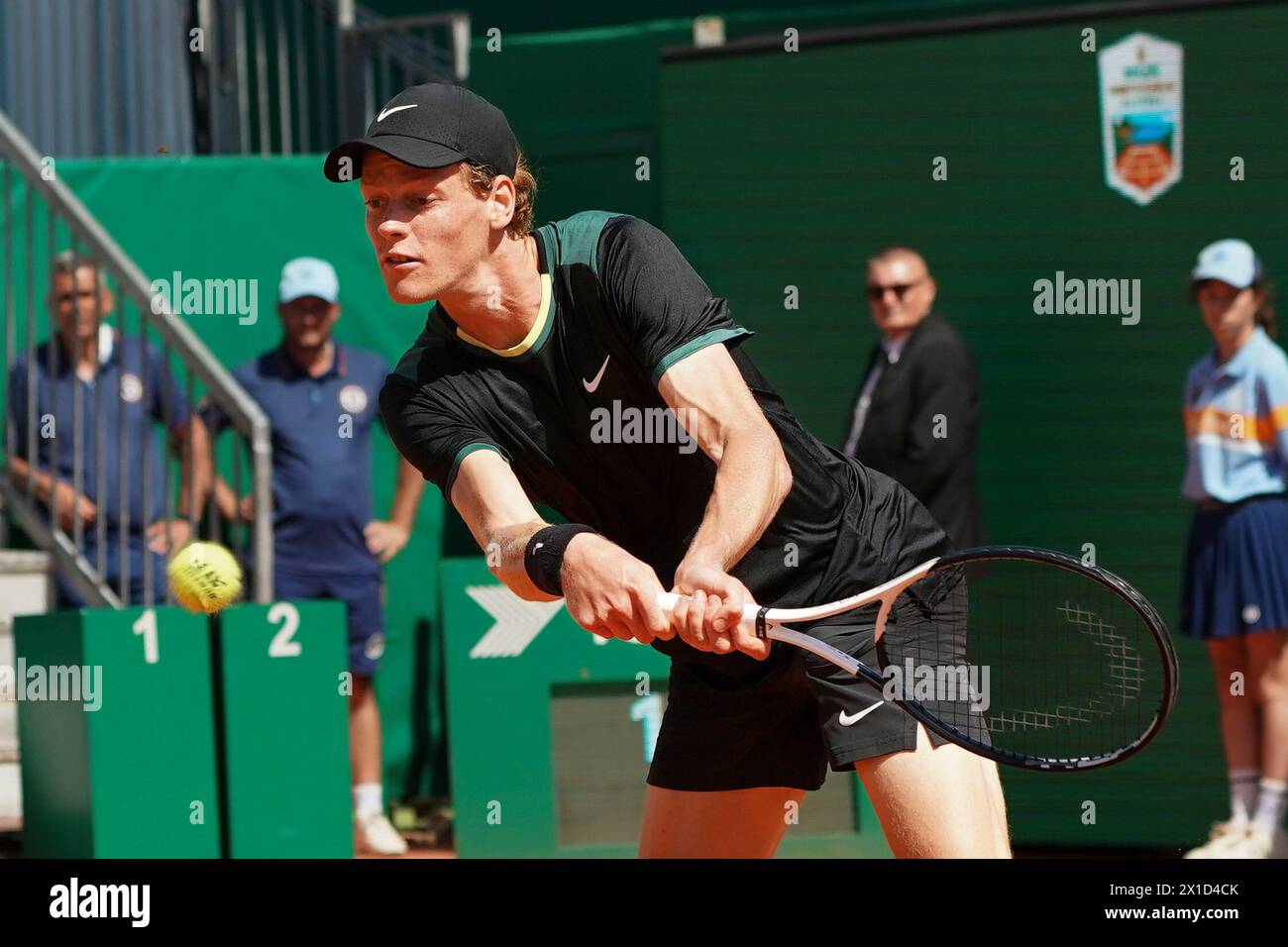 MONTE-CARLO, MONACO - APRIL 13: Jannik Sinner of Italy at the Rolex ...