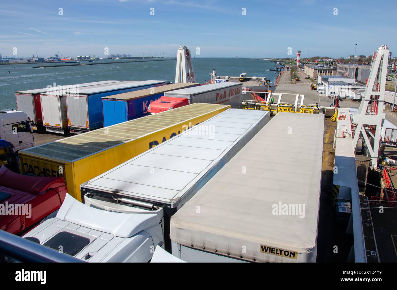 Stena Line ferry loaded with containers waiting to depart the Hook of ...