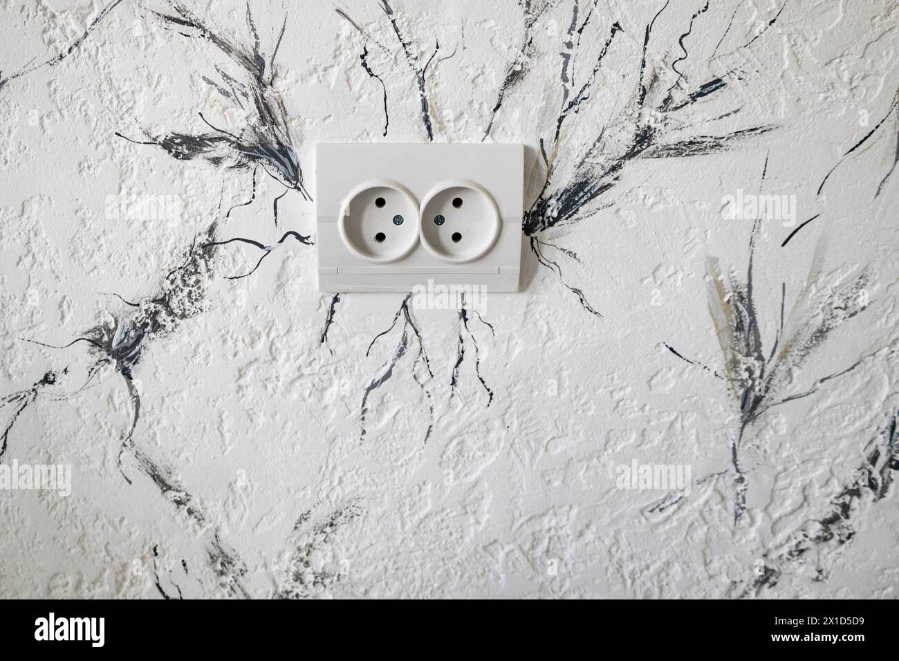 Socket for the electricity on the wall. Beautiful light background ...