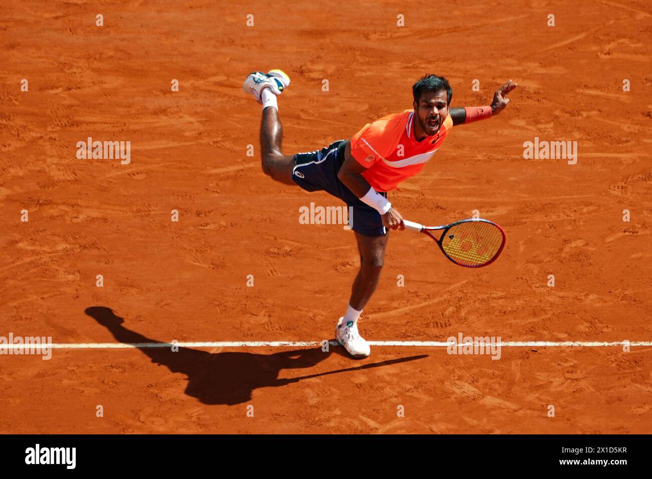 MONTE-CARLO, MONACO - APRIL 11: Sumit Nagal of India at the Rolex Monte ...