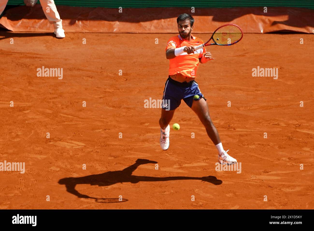 MONTE-CARLO, MONACO - APRIL 11: Sumit Nagal of India at the Rolex Monte ...