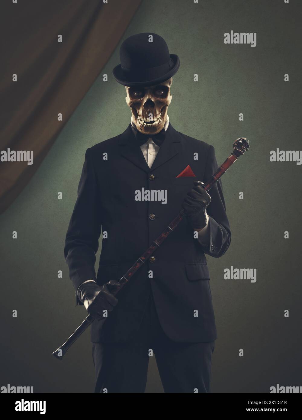 Skeleton wearing hat suit hi-res stock photography and images - Alamy