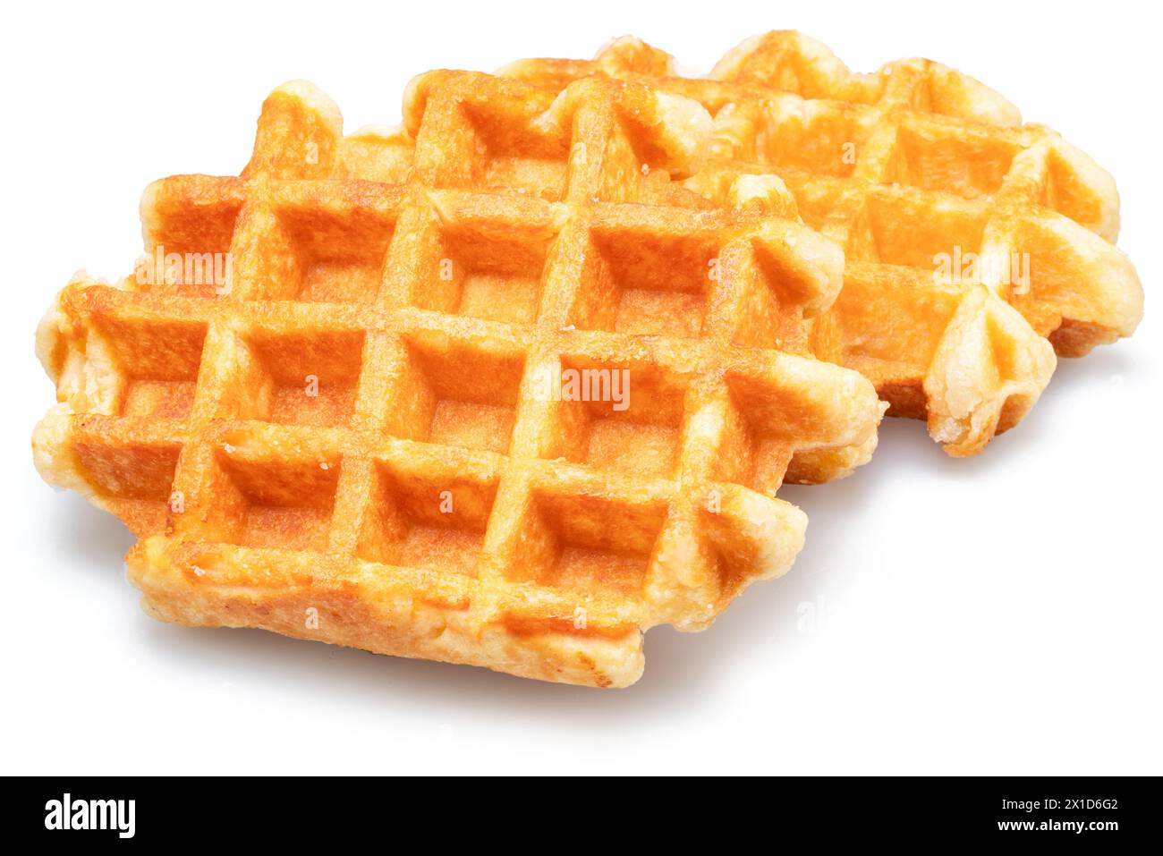 True Belgian waffles with extra deep pockets for filling isolated on ...