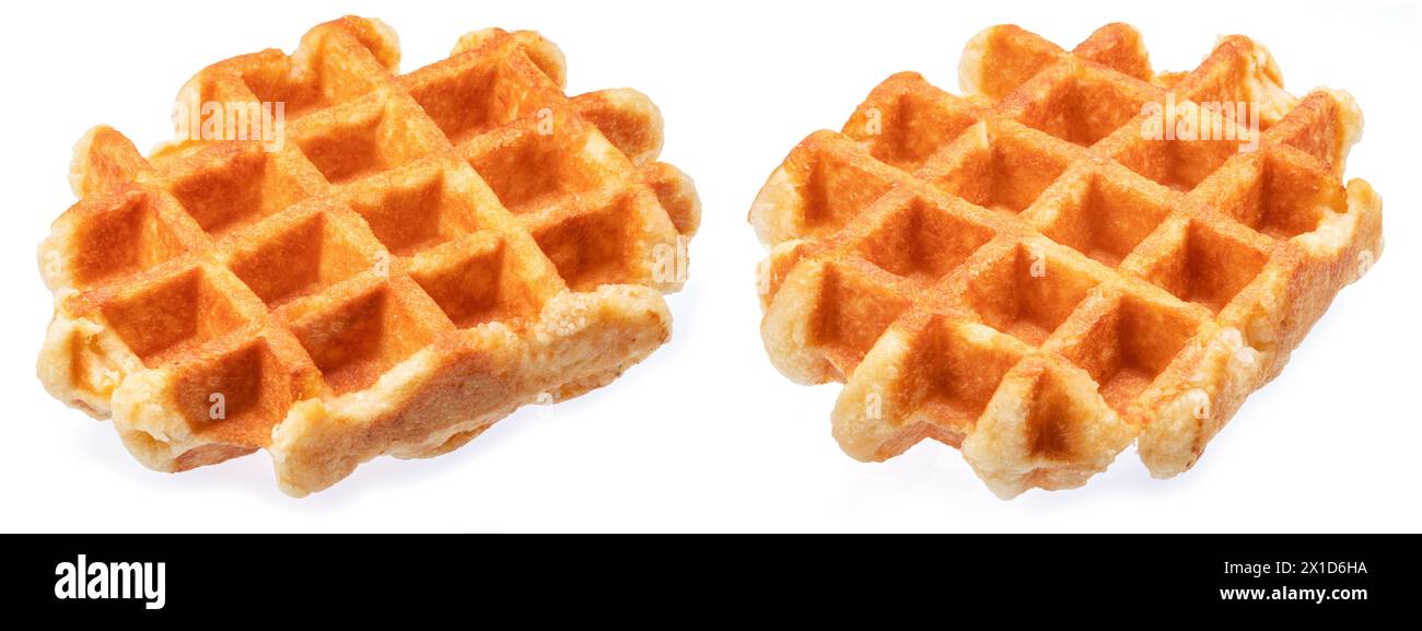 True Belgian waffles with extra deep pockets for filling isolated on ...