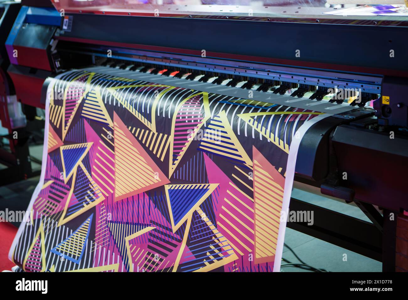 Hybrid digital textile printer. Dye sublimation printing machine Stock ...