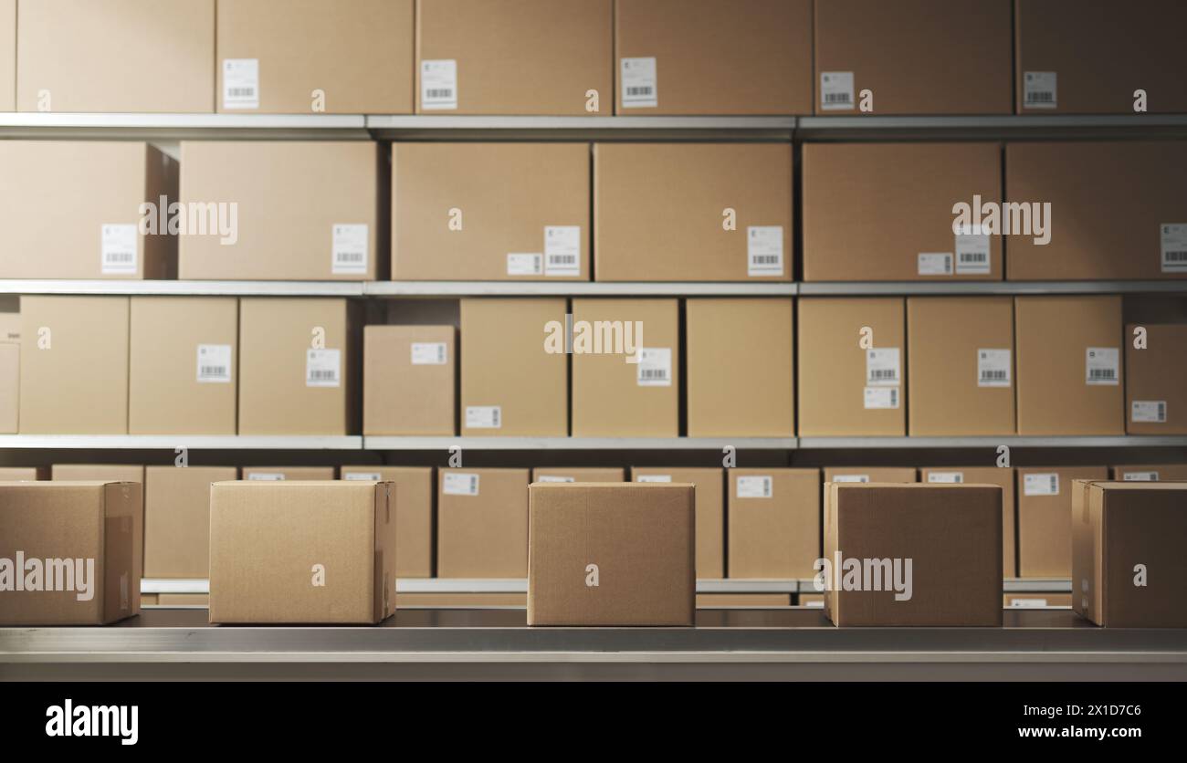 Warehouse storage racks boxes goods hi-res stock photography and images ...