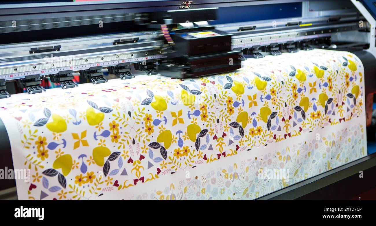 Hybrid digital textile printer. Dye sublimation printing machine Stock ...