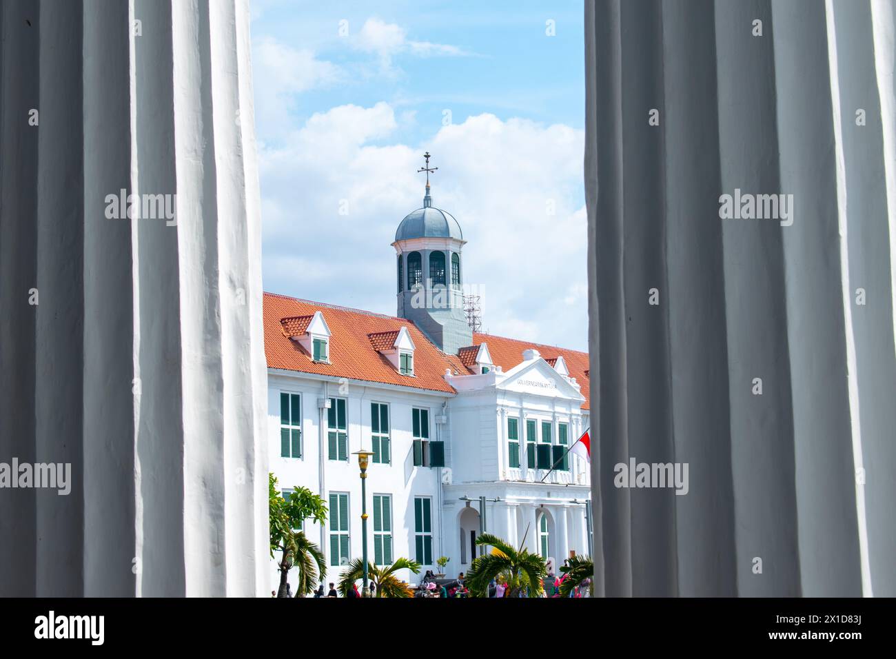 Jakarta history museum (dutch colonial building) inside a white pillar ...