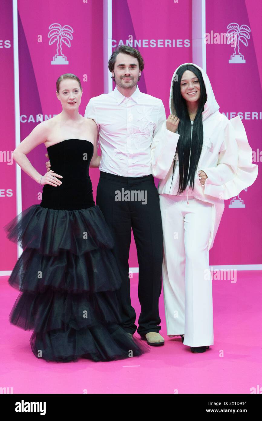 Leonie Benesch, Boris Van Severen and Jade Olieberg attend the Pink ...
