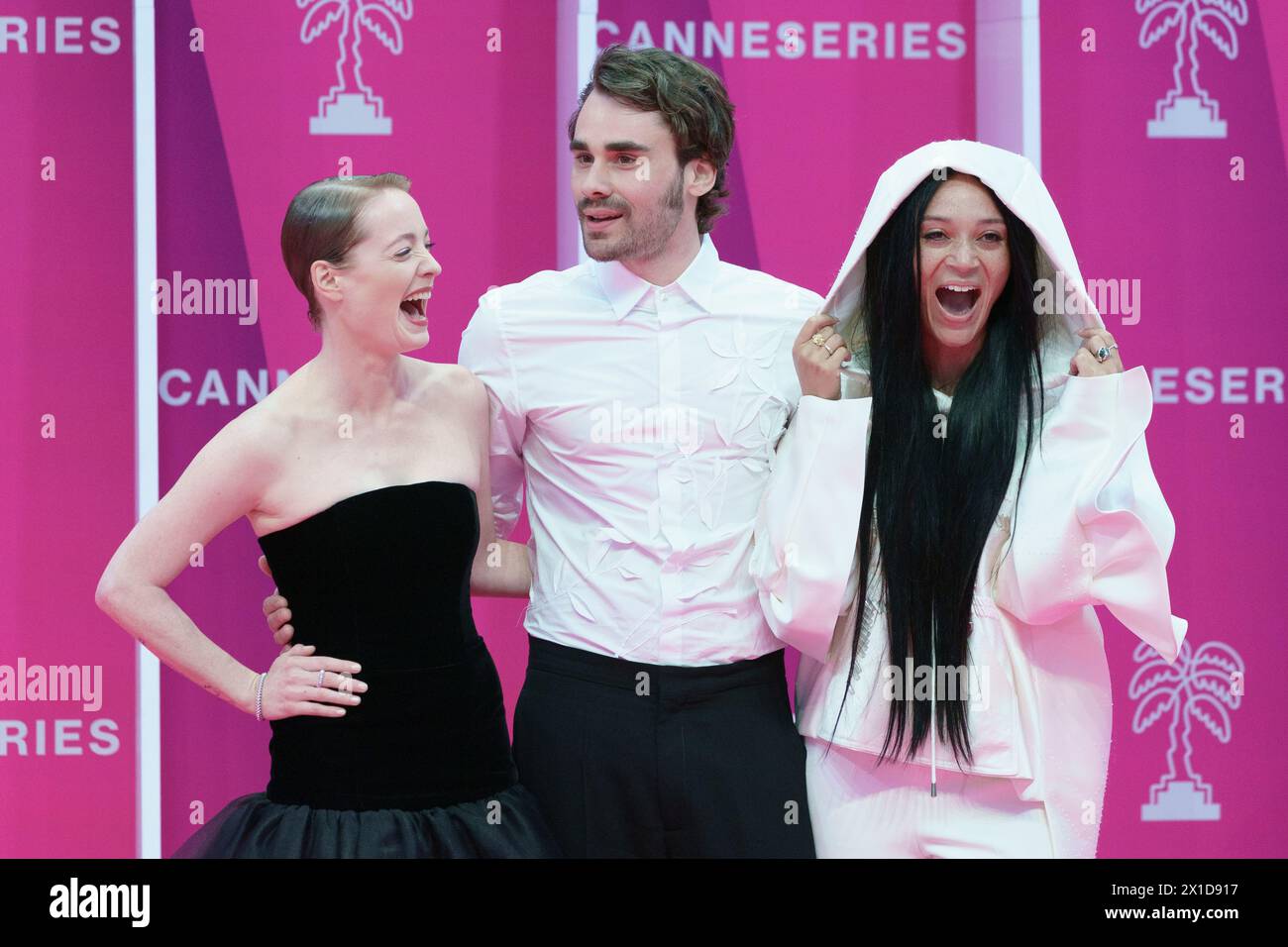 Leonie Benesch, Boris Van Severen and Jade Olieberg attend the Pink ...