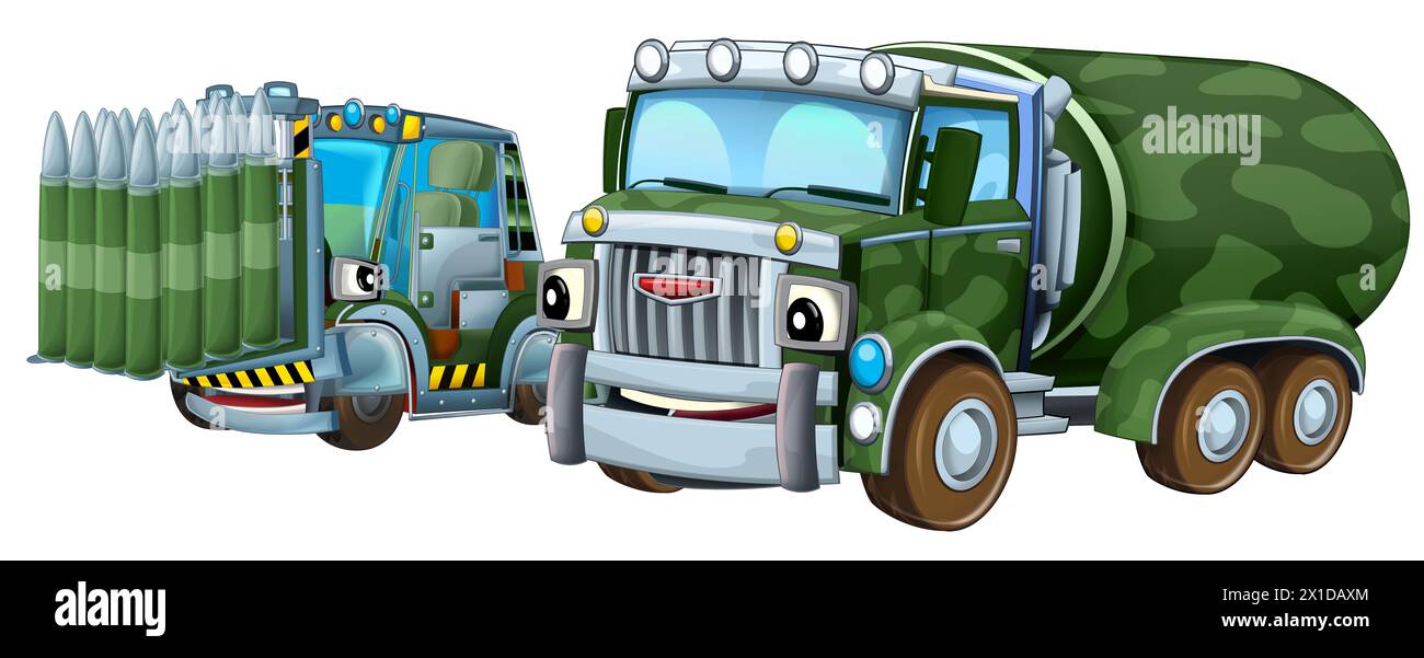 cartoon scene with two military army cars vehicles theme isolated ...