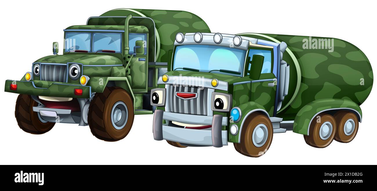 cartoon scene with two military army cars vehicles theme isolated ...