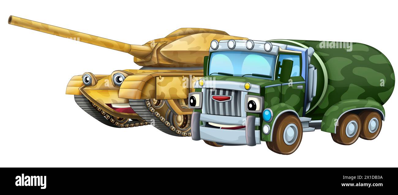cartoon scene with two military army cars vehicles theme isolated ...