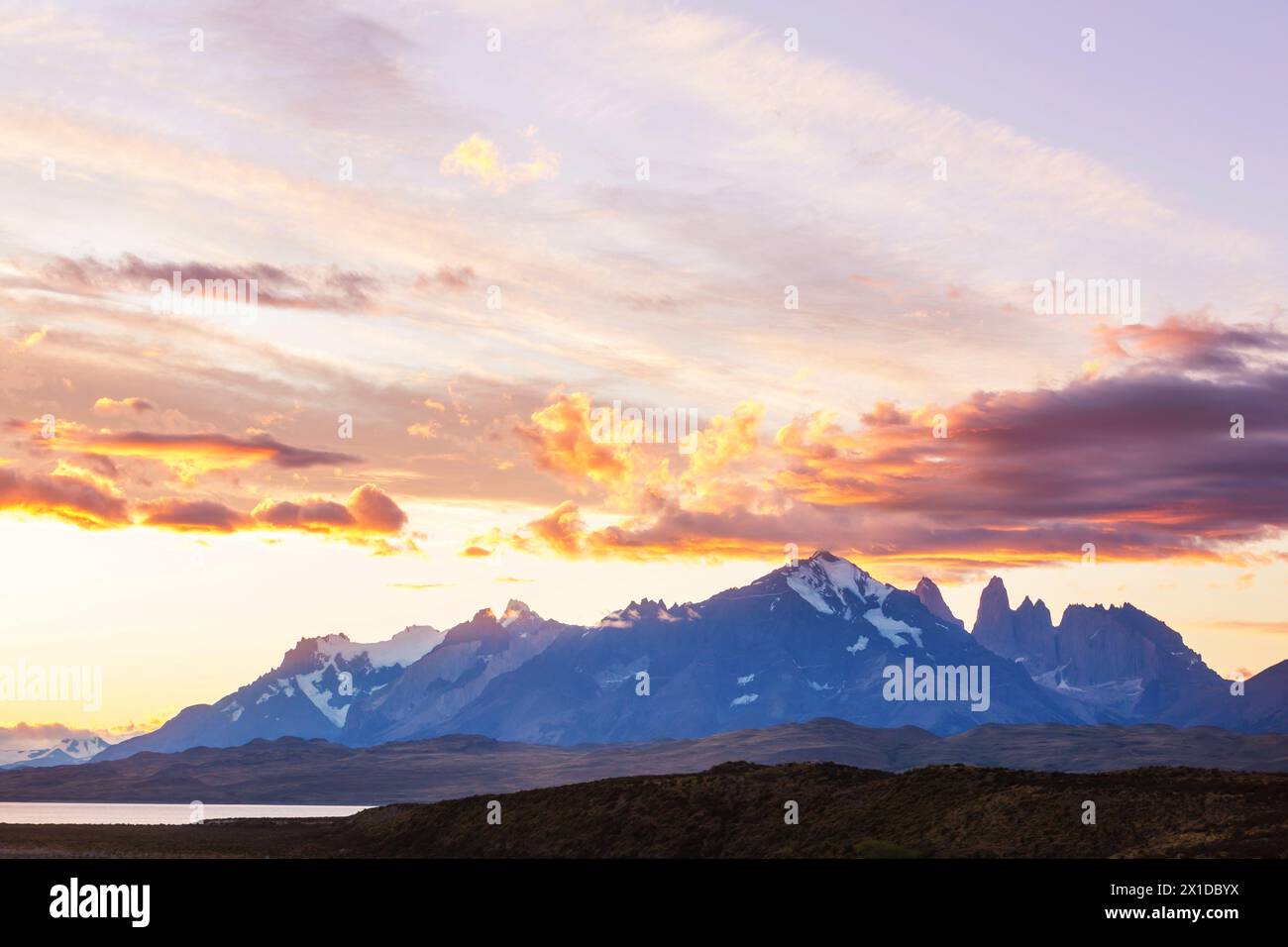 Beautiful mountain landscapes in Torres Del Paine National Park, Chile ...