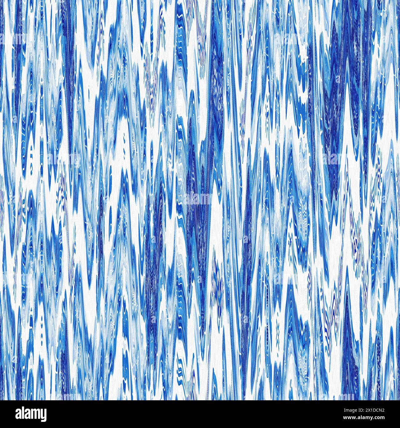 Indigo ikat dye stripe marled seamless pattern. Asian style wavy ...