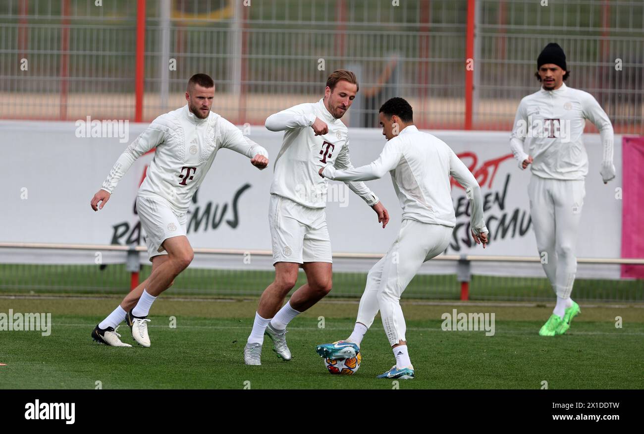MUNICH, GERMANY - APRIL 16: Harry Kane of Bayern Muenchen Eric Dier of ...