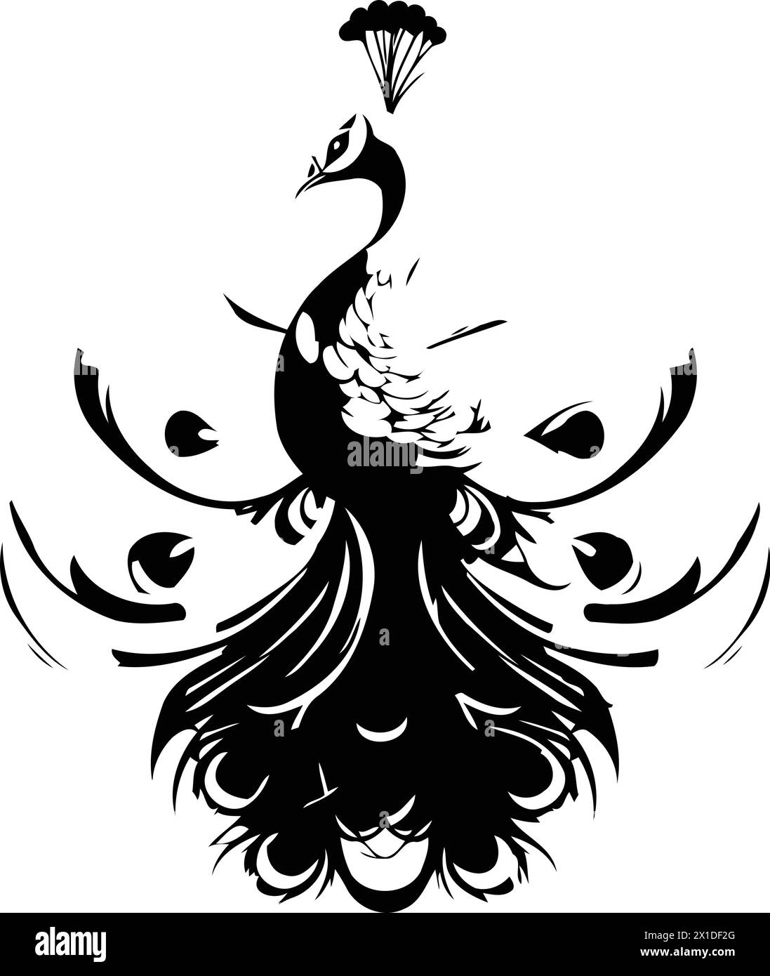 Peacock With A Peacock Pattern Colorful Vector Illustration Stock Vector Image And Art Alamy