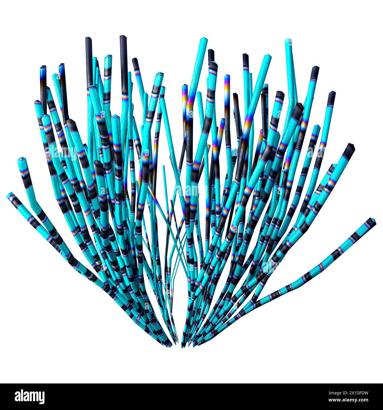 3D rendering of blue fantasy alien grass isolated on white background ...