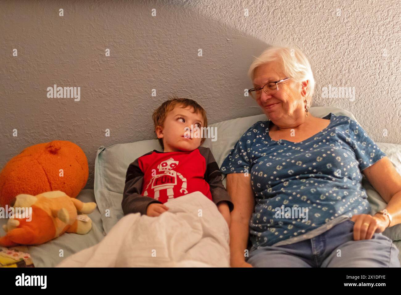 Denver, Colorado - Hendrix Hjermstad, 5, with his grandmother, Susan ...