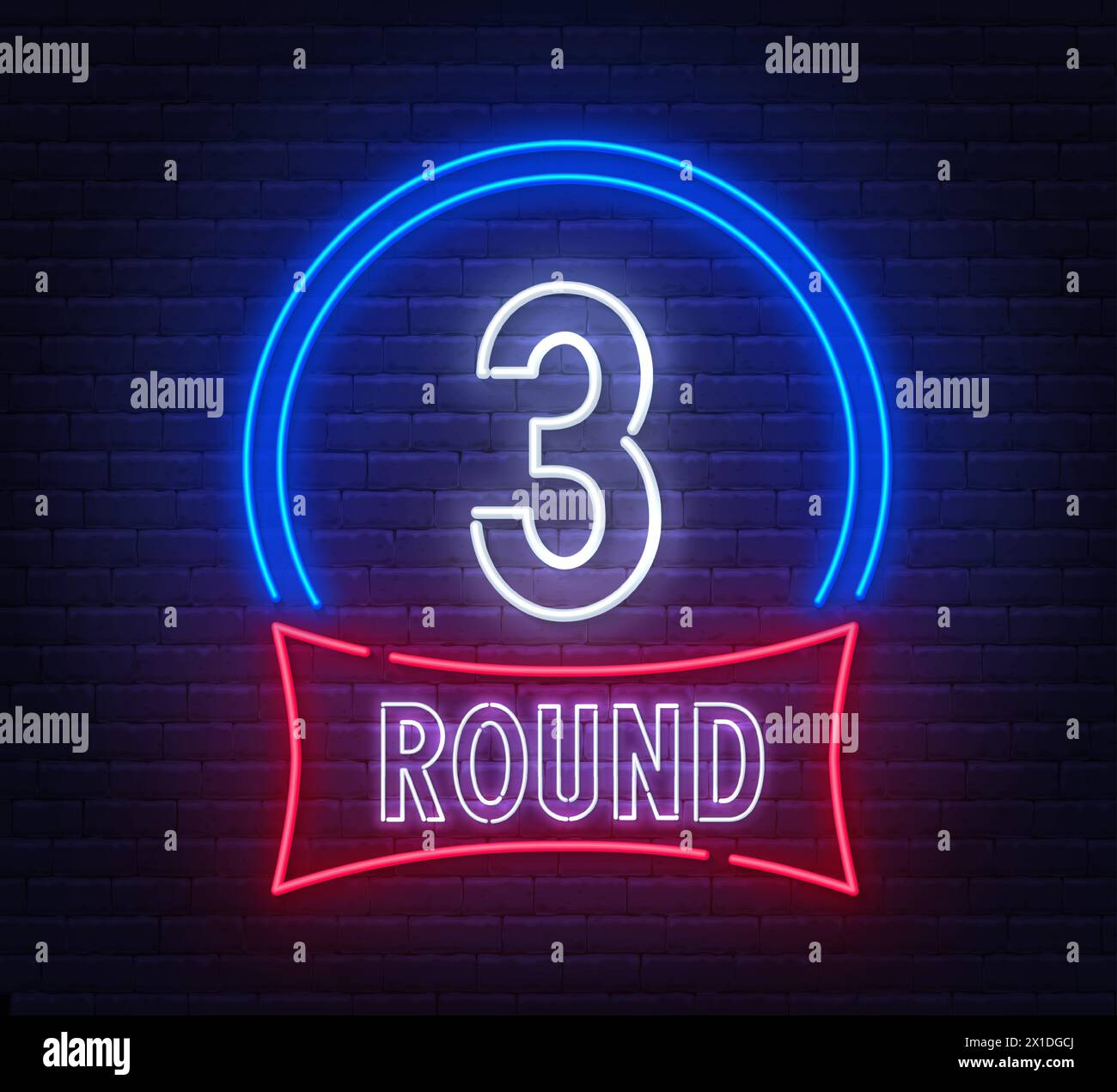 Round Third neon sign on brick wall background Stock Vector Image & Art ...