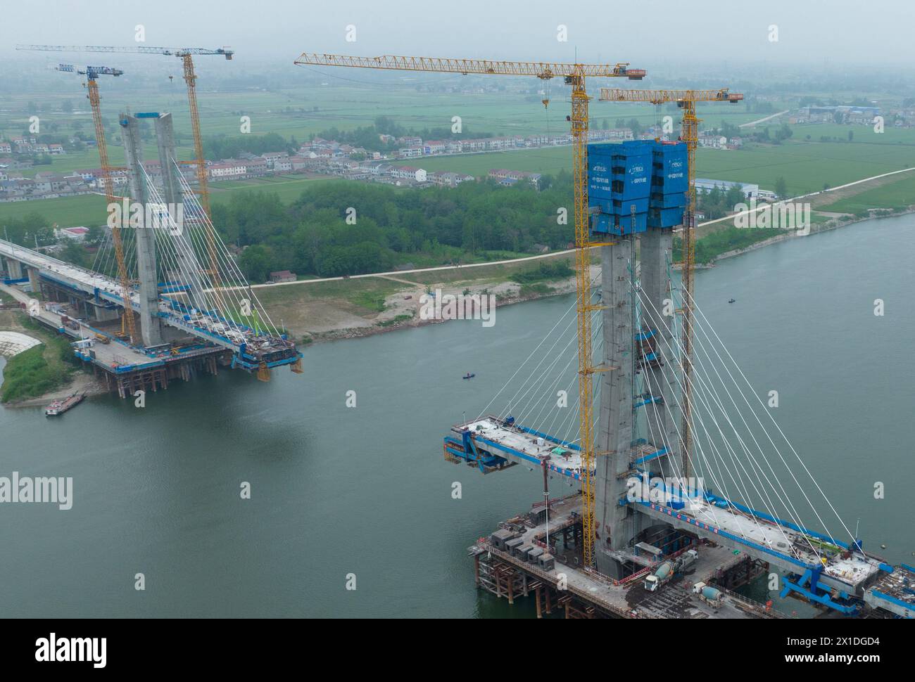 (240416) -- JINGMEN, April 16, 2024 (Xinhua) -- An aerial drone photo ...