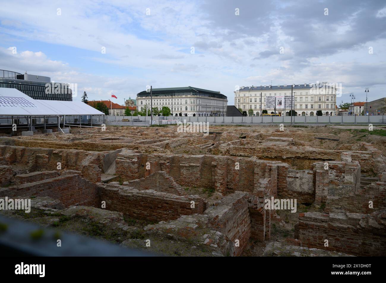 Saxon Palace Reconstruction In Warsaw. Foundation of the Saxon palace ...