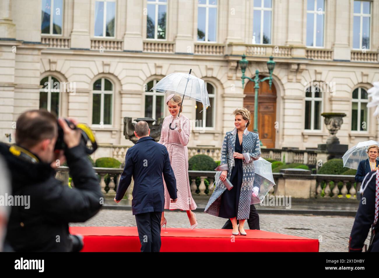 The Belgian Queen Mathilde with the Grand Duchess Maria Teresa ...
