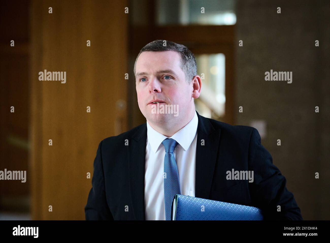 Edinburgh Scotland, UK 16 April 2024. Douglas Ross MSP at the Scottish ...
