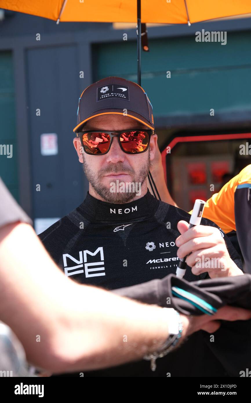 Sam Bird of Neom McLaren Formula E Team meets the fans during the ...