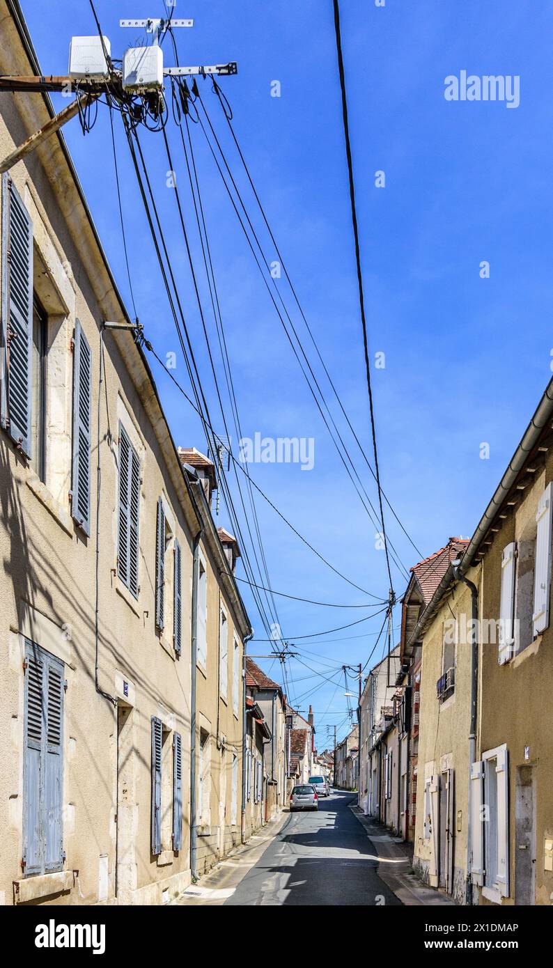 New fiber optic cables for high-speed internet fitted to old metal ...