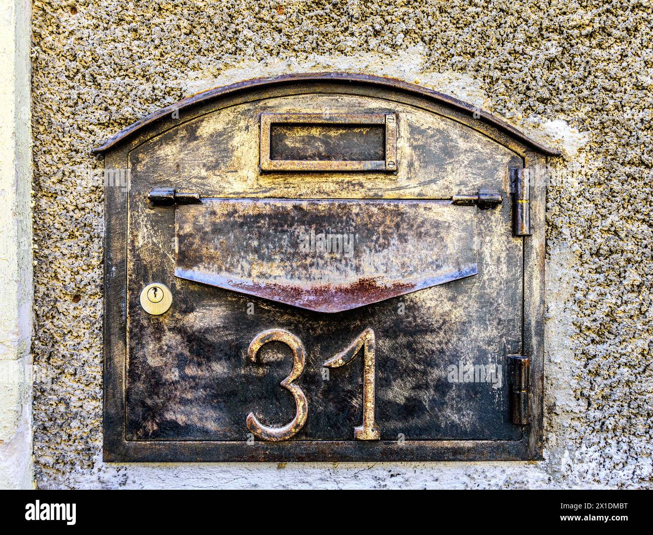 Metal hand-made letter box and 31 house number - Le Blanc, Indre (36 ...