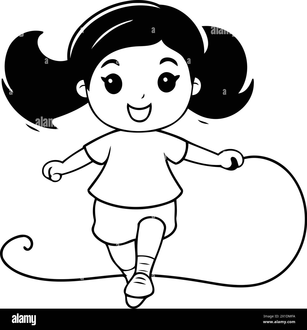 Little girl skipping Stock Vector Images - Alamy