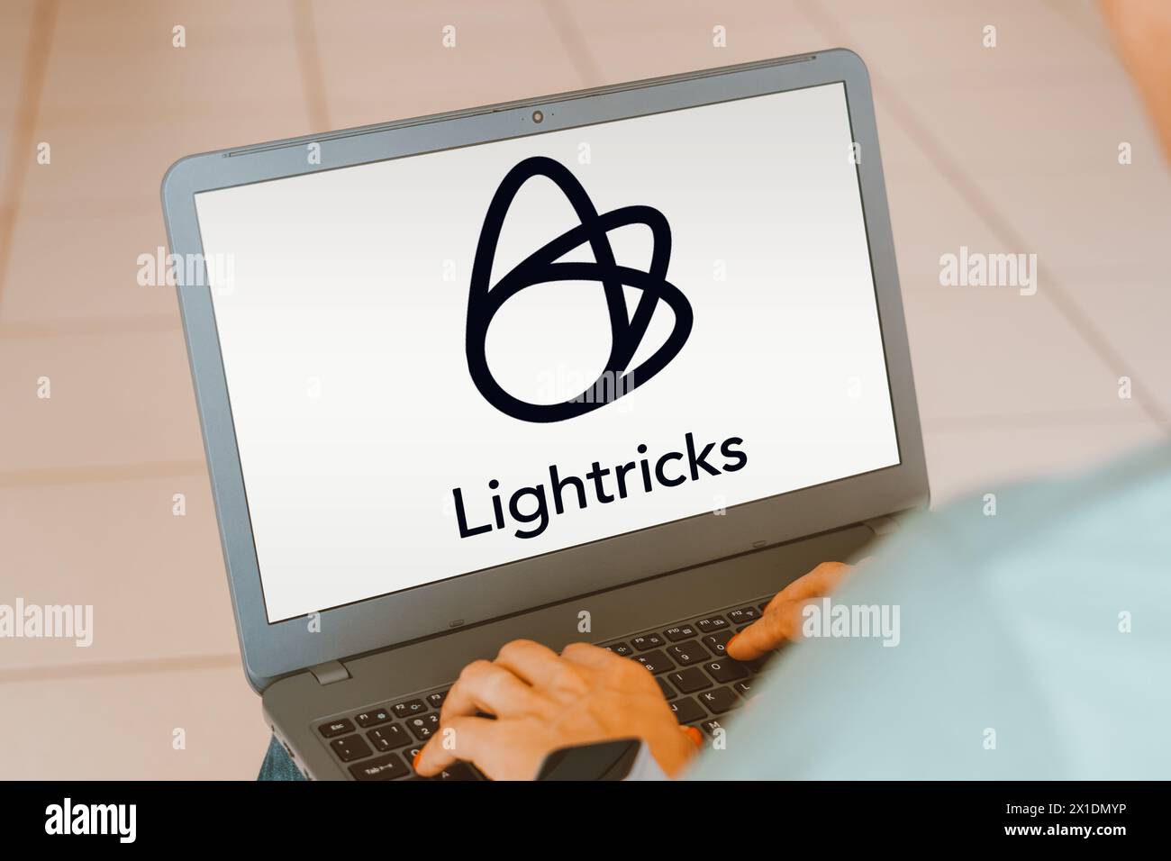 In this photo illustration, the Lightricks Labs logo is seen displayed ...