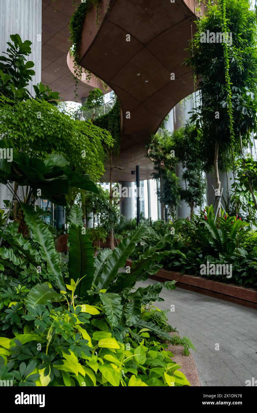 Singapore - 8 March 2024: View of the Green Oasis, an outdoor garden in ...